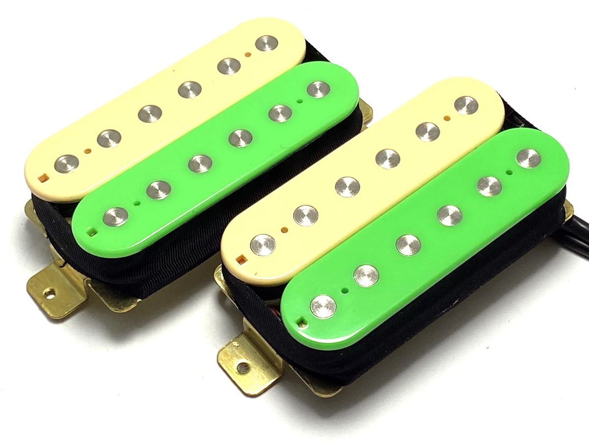 Green Cream Zebra Screamers, Bridge + Neck Humbucker Pickups ~ Set Style #3
