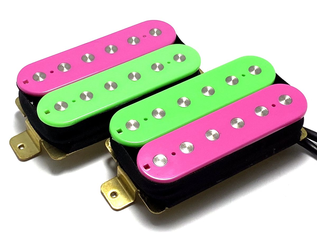 Green Pink Zebra Screamers, Bridge + Neck Humbucker Pickups ~ Set Style #2