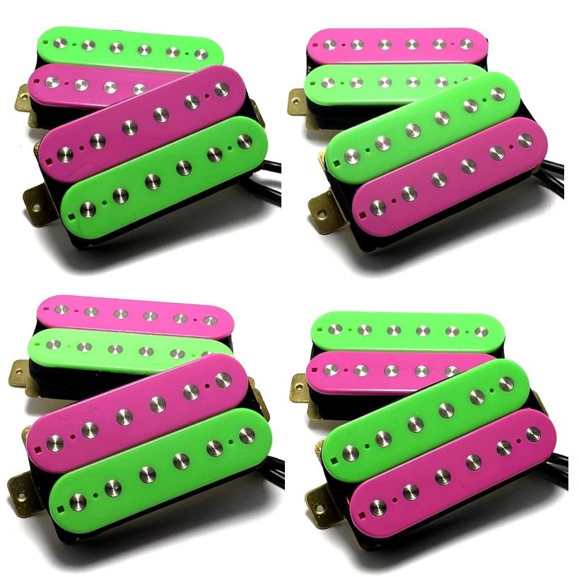 Zebra Green Pink Screamers Humbucker Pickup Set ~ Choice of Zebra HH ...