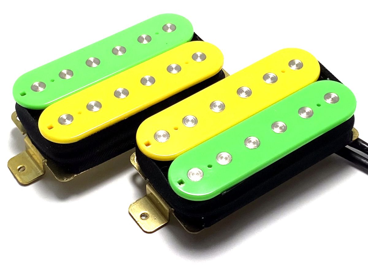 Green Yellow Zebra Screamers, Bridge + Neck Humbucker Pickups ~ Set ...