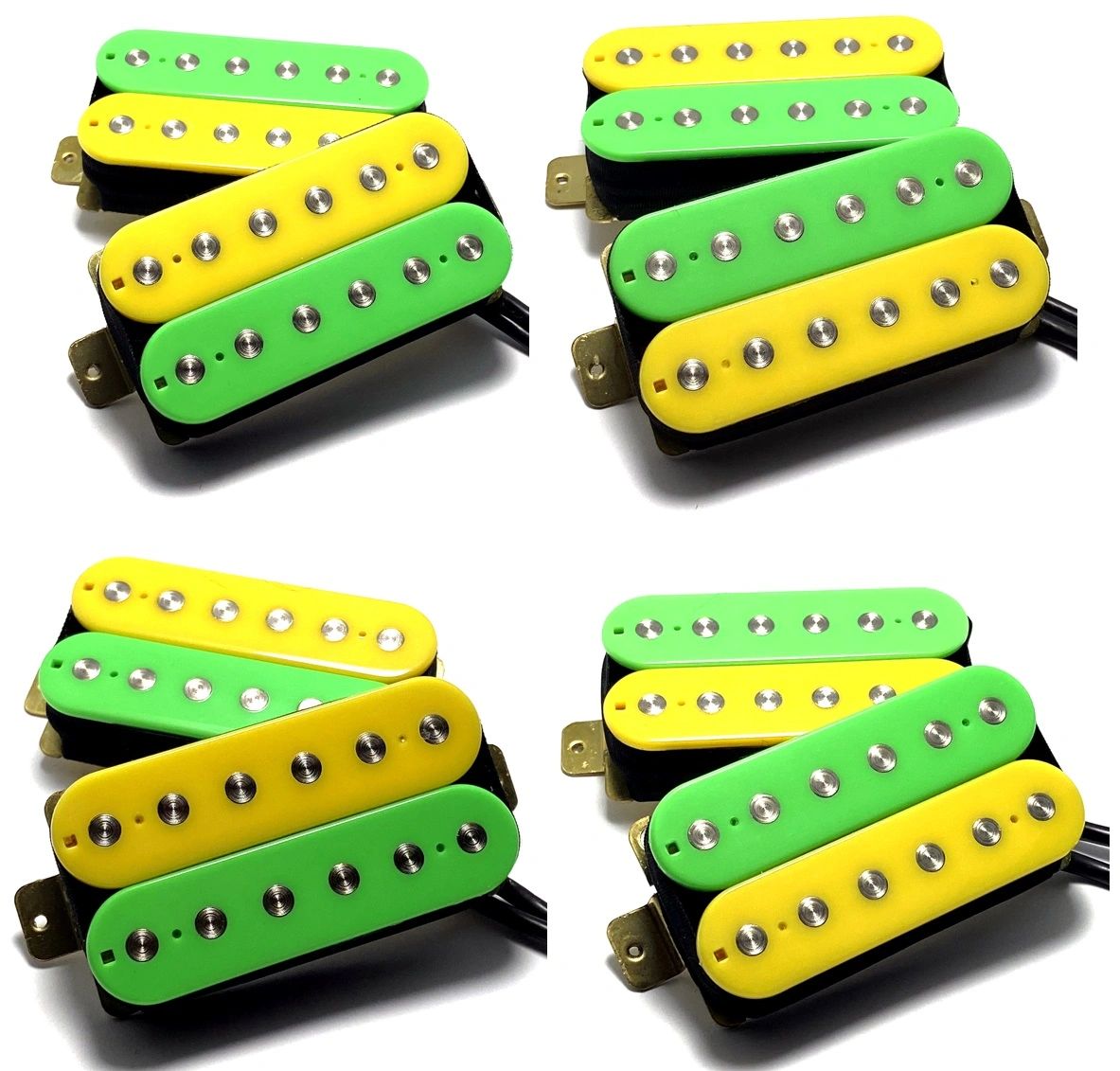 Zebra Green Yellow Screamers Humbucker Pickup Set ~ Choice of Zebra HH ...