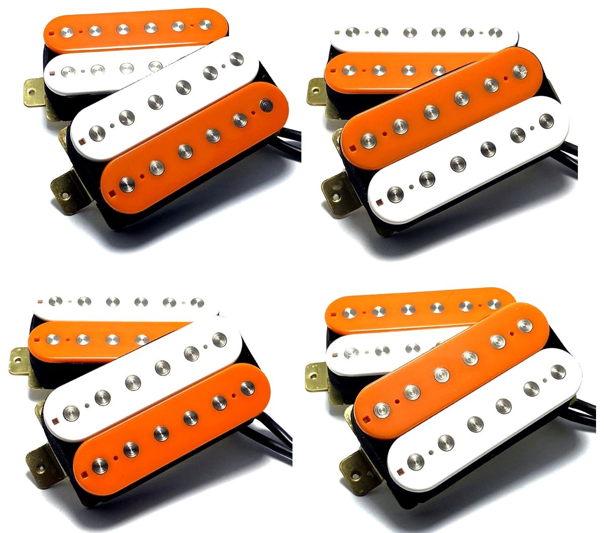 Zebra Orange White Screamers Humbucker Pickup Set ~ Choice of Zebra HH ...