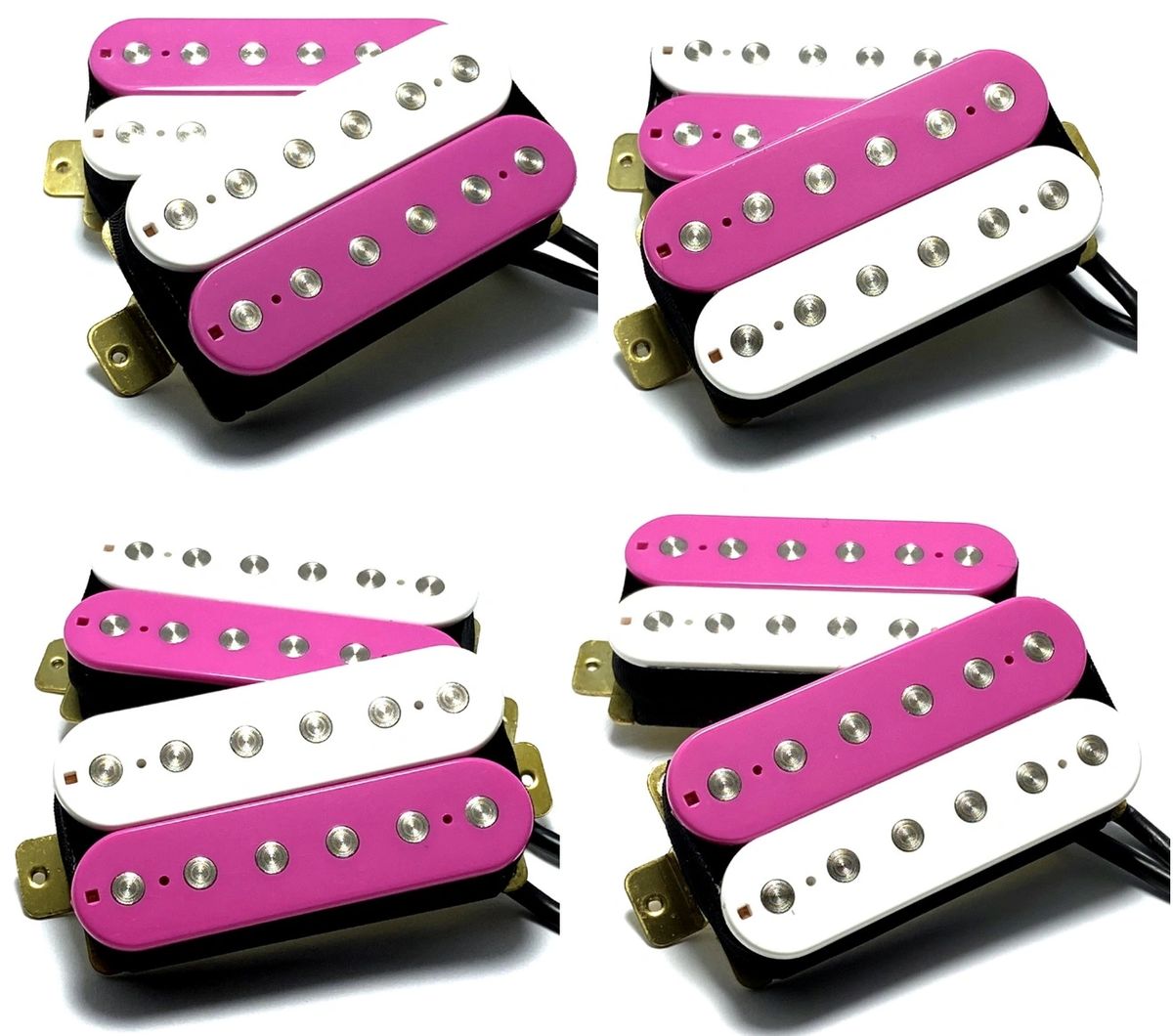 Zebra Pink White Screamers Humbucker Pickup Set ~ Choice of Zebra HH ...