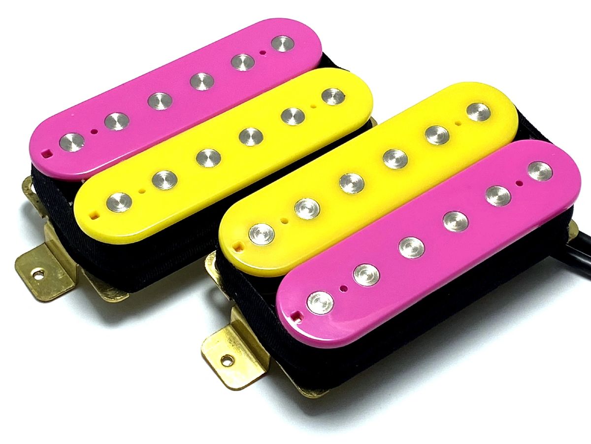 Pink Yellow Zebra Screamers, Bridge + Neck Humbucker Pickups ~ Set Style #1