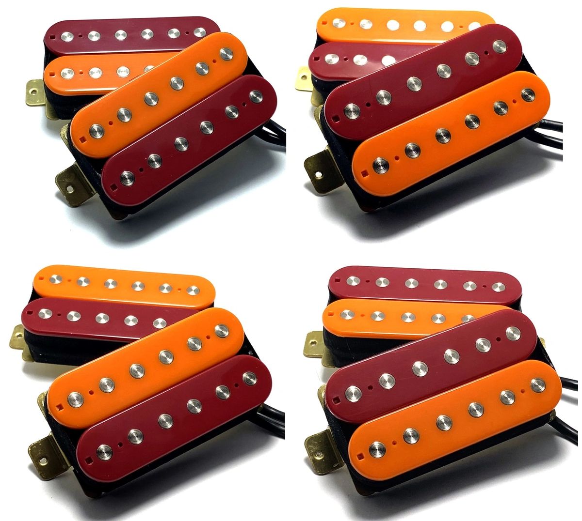 Zebra Red Orange Screamers Humbucker Pickup Set ~ Choice of Zebra HH ...