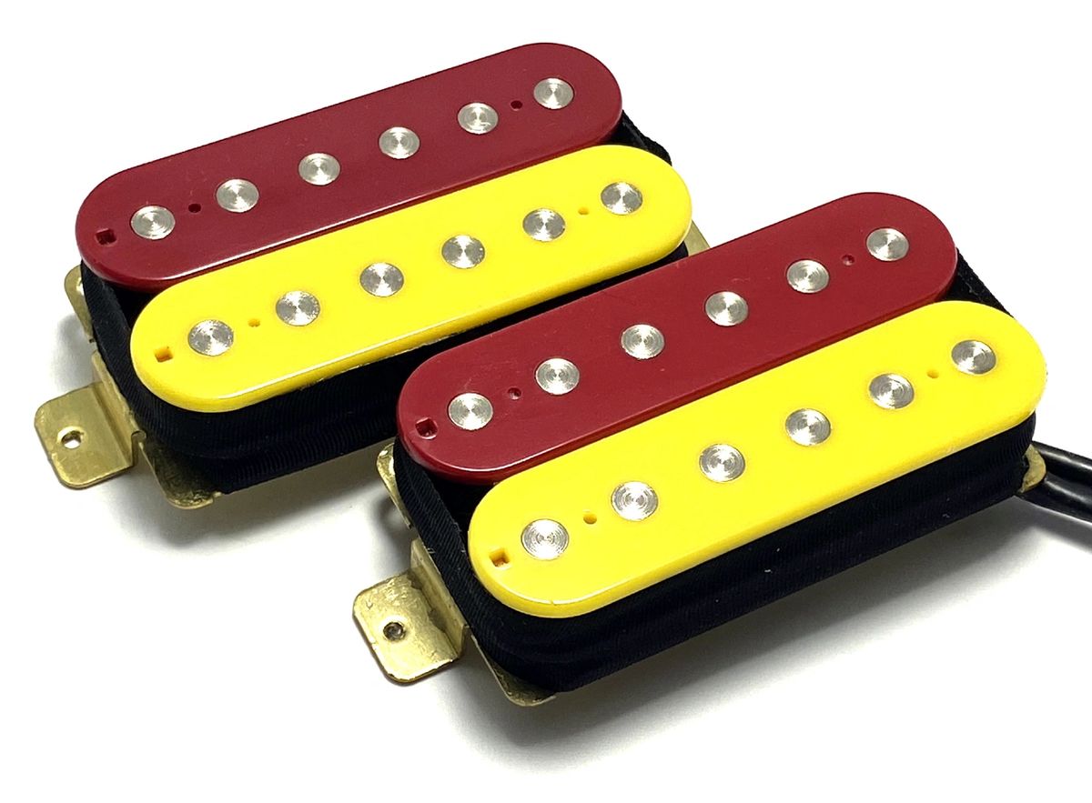 Red Yellow Zebra Screamers, Bridge + Neck Humbucker Pickups ~ Set Style #4