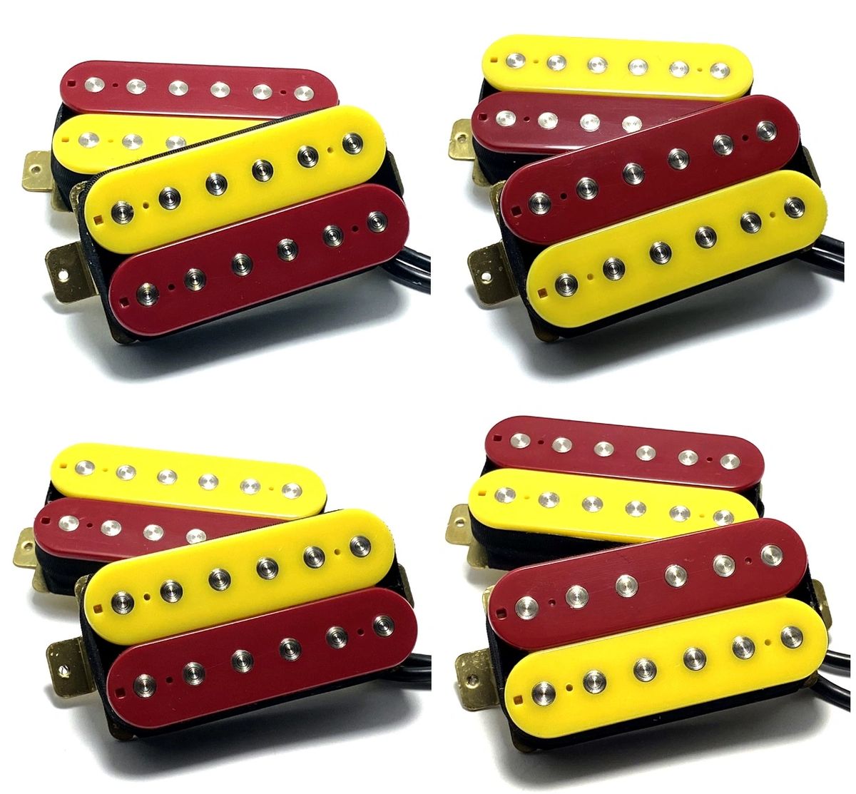 Zebra Red Yellow Screamers Humbucker Pickup Set ~ Choice of Zebra HH ...