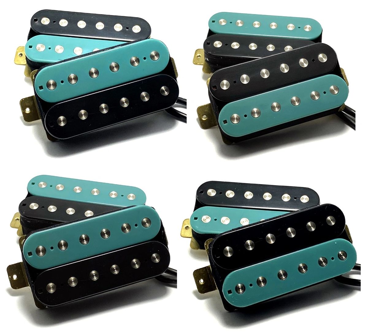 Zebra Teal Black Screamers Humbucker Pickup Set ~ Choice of Zebra HH ...