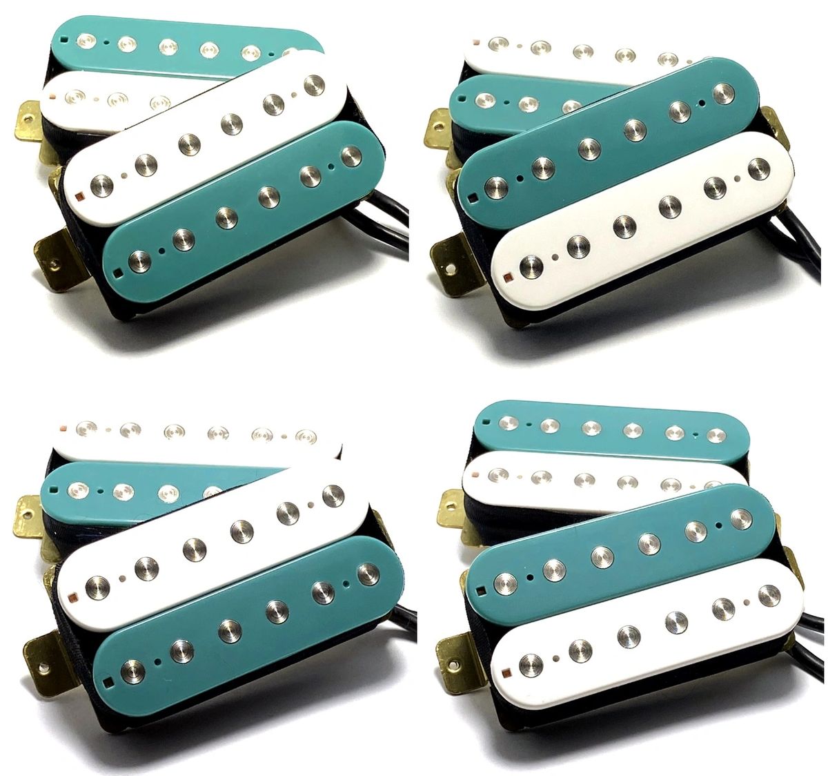 Zebra Teal White Screamers Humbucker Pickup Set ~ Choice of Zebra HH ...
