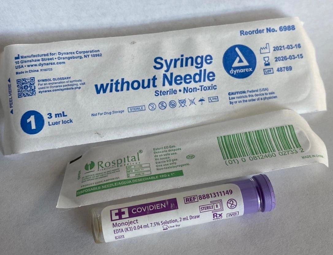 Blood collection kit - cattle/sheep/goats