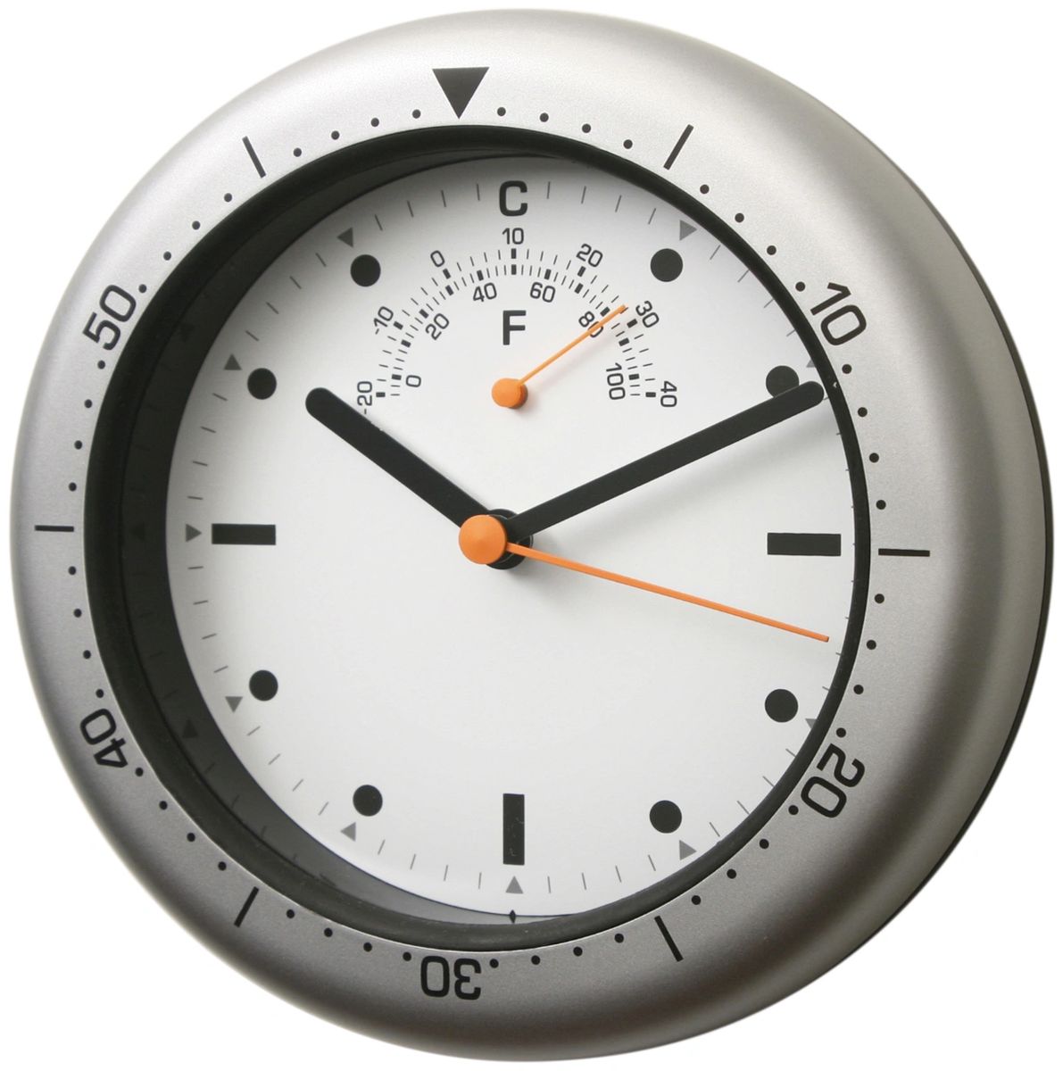 Bai 6in Aquamaster Convertible Clock with Built-in Thermometer & Easel