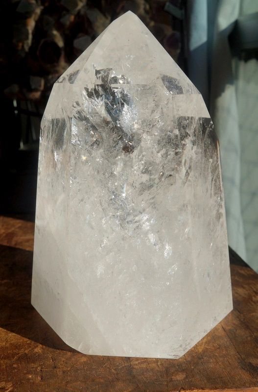 Clear Large Quartz Crystal 10" Tall, 8.224 kilos or over 18 lbs