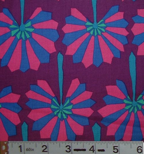 Kaffe Fassett Fabric: PALM FAN, KFWF-114-Purple, sold in 1/2 yard ...