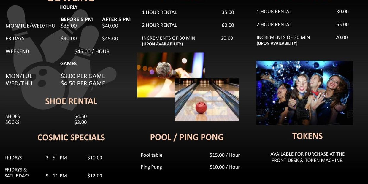 Pricing and specials