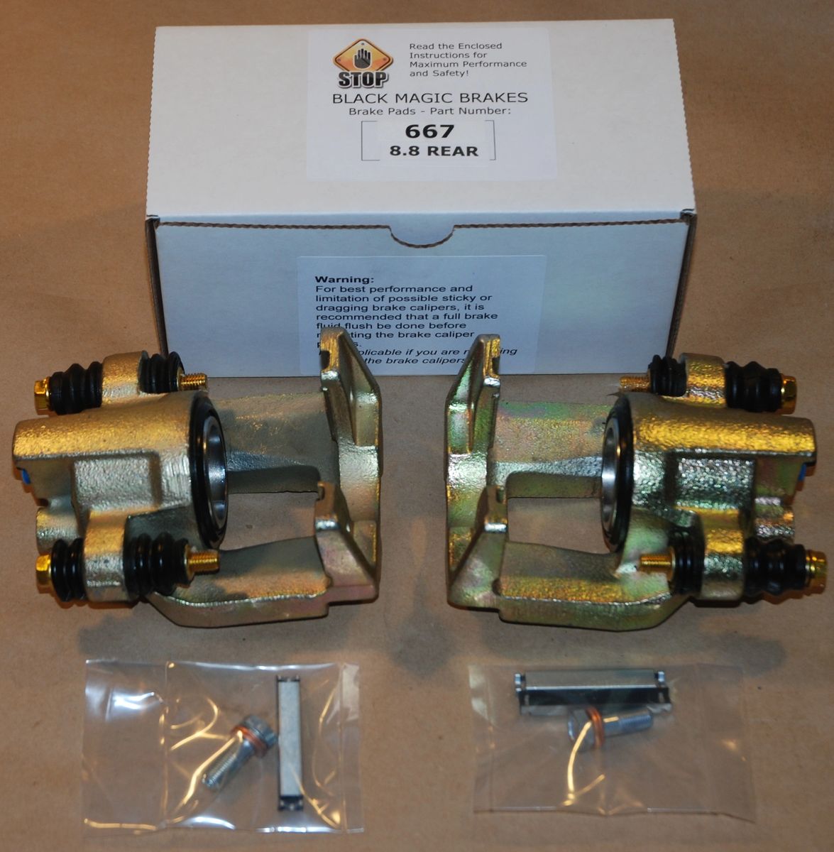 8.8 Rear Disc Brakes: Rear Calipers and Black Magic Brake Pads