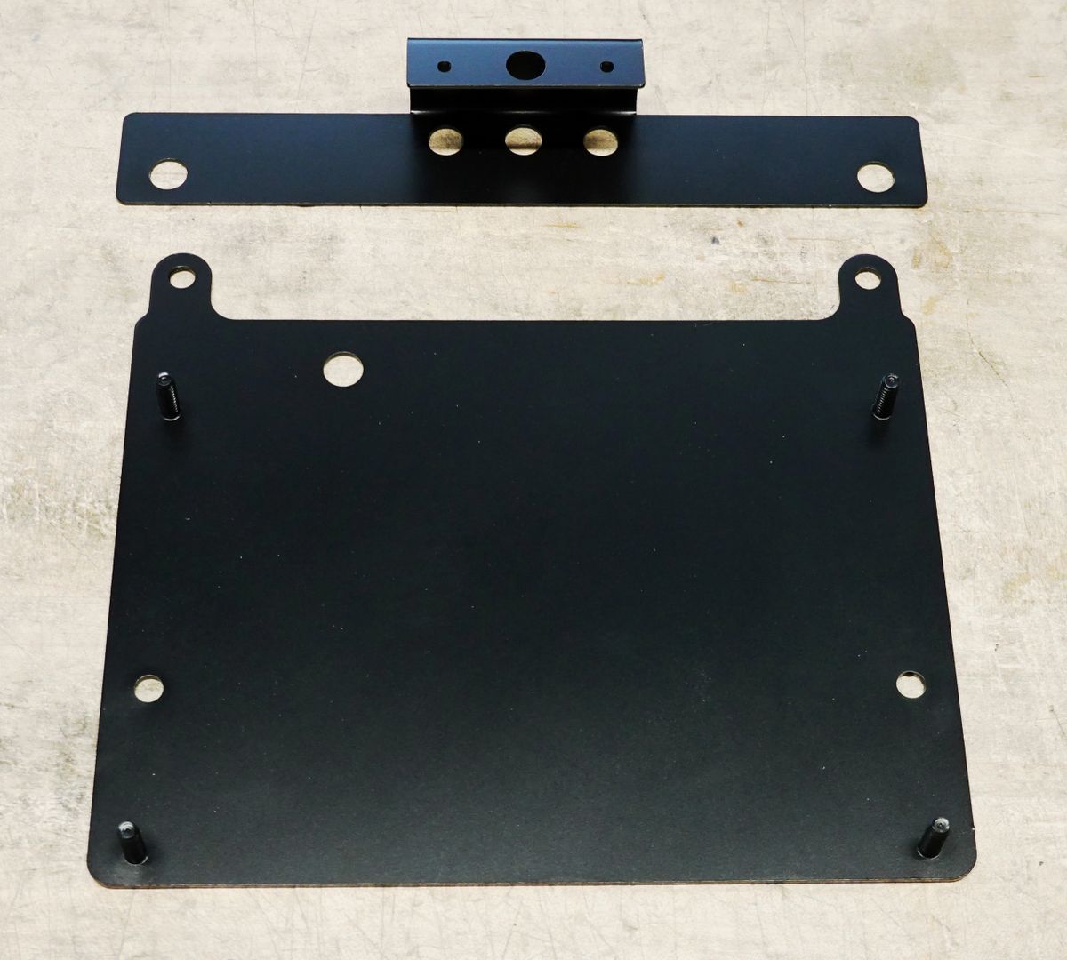 REAR - LICENSE PLATE RELOCATOR, LICENSE PLATE LIGHT & BRACKET - BLACK