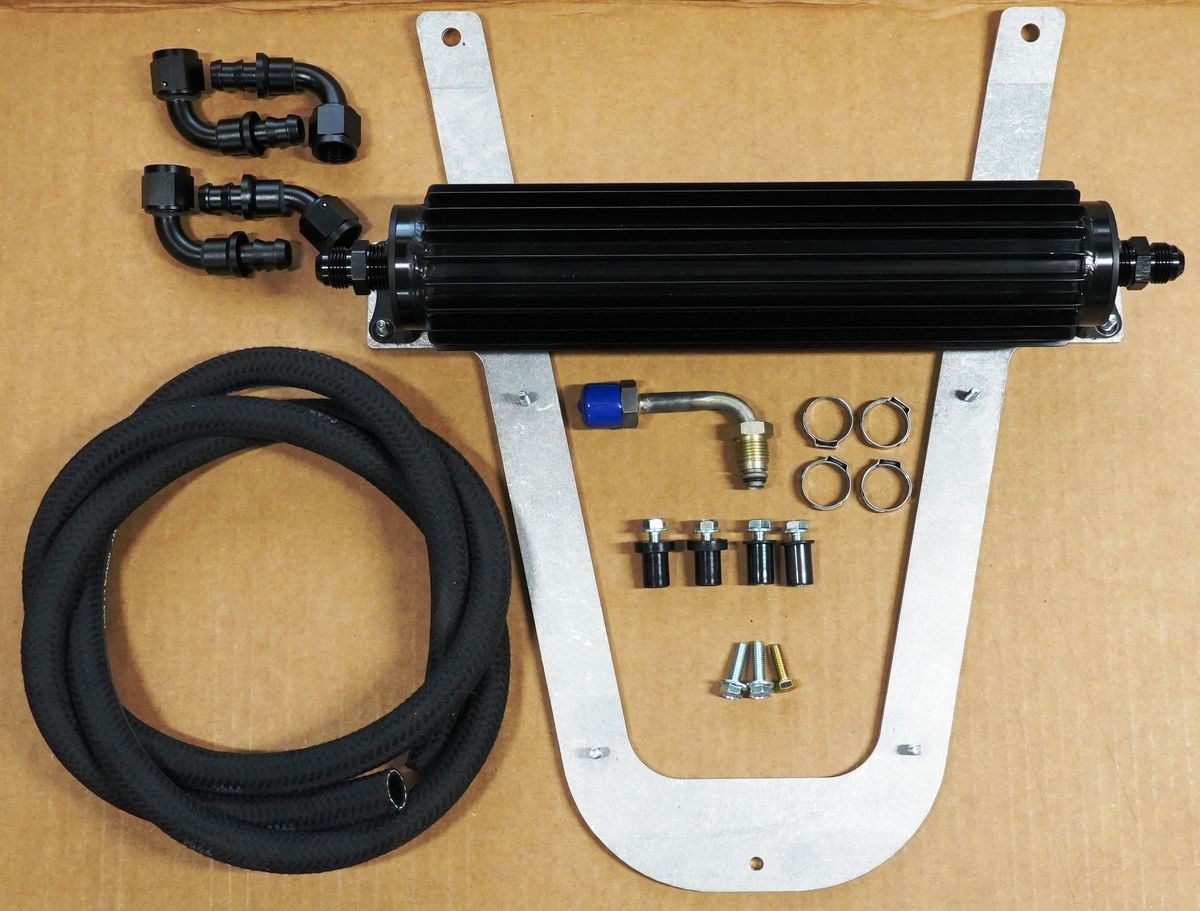 -8 TJ Steering Cooler Kit w/Grill V Mount, Hose and Fittings (Color ...