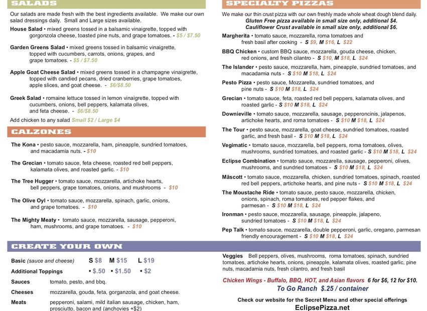 Eclipse Pizza Company - Pizza, Salad, Pizza Restaurant