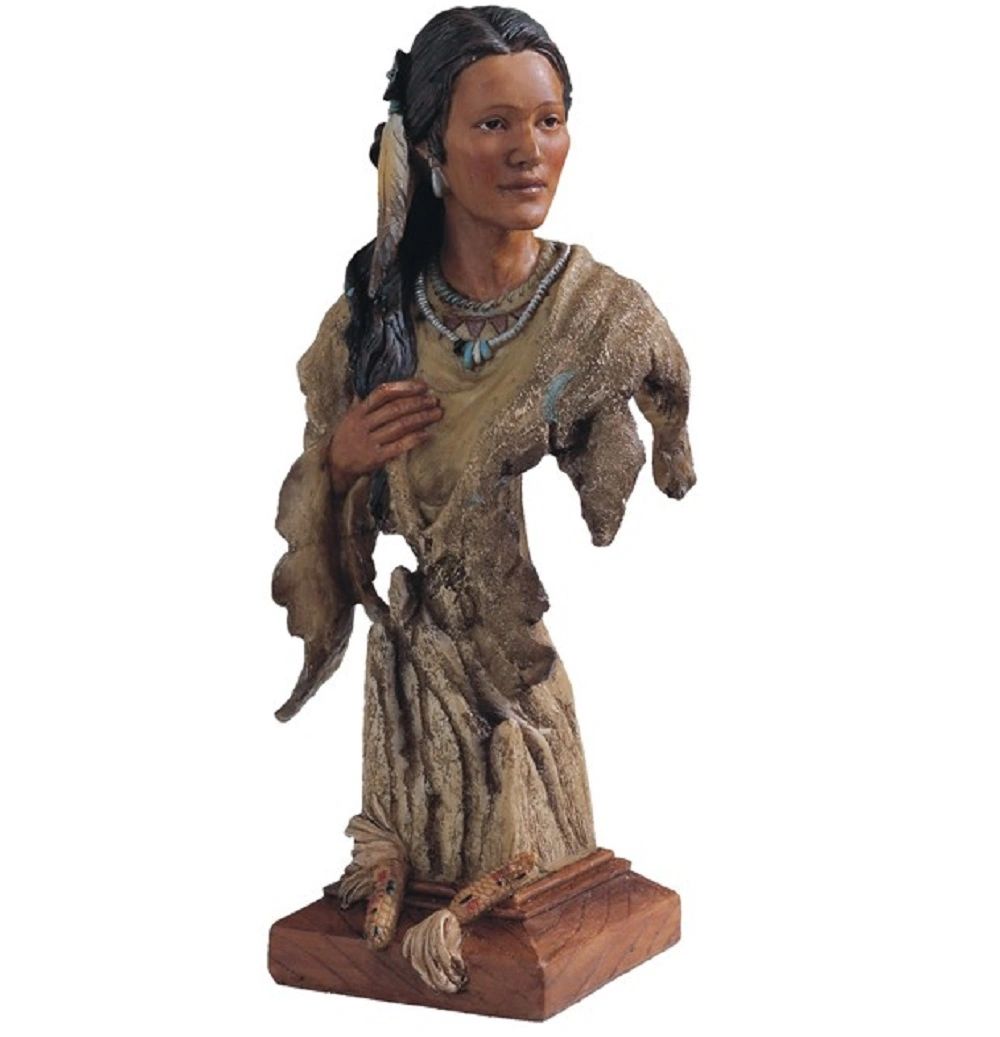 FC Design 12"H Indian Woman Bust Statue Native American Decoration Figurine