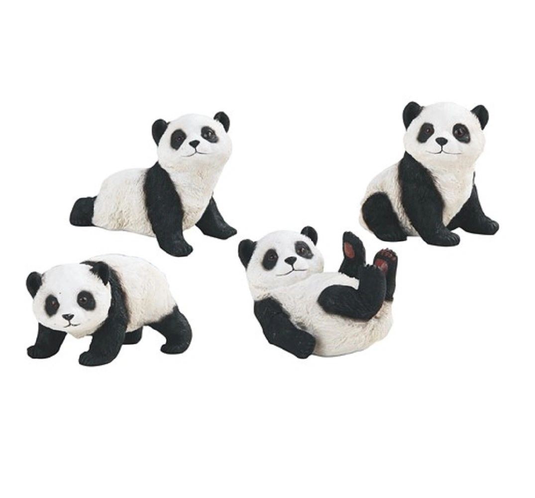 FC Design 1"H Cute Panda Toy 4-Piece Figurine Set