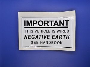 Escort Mk2 Negative Earth Decal