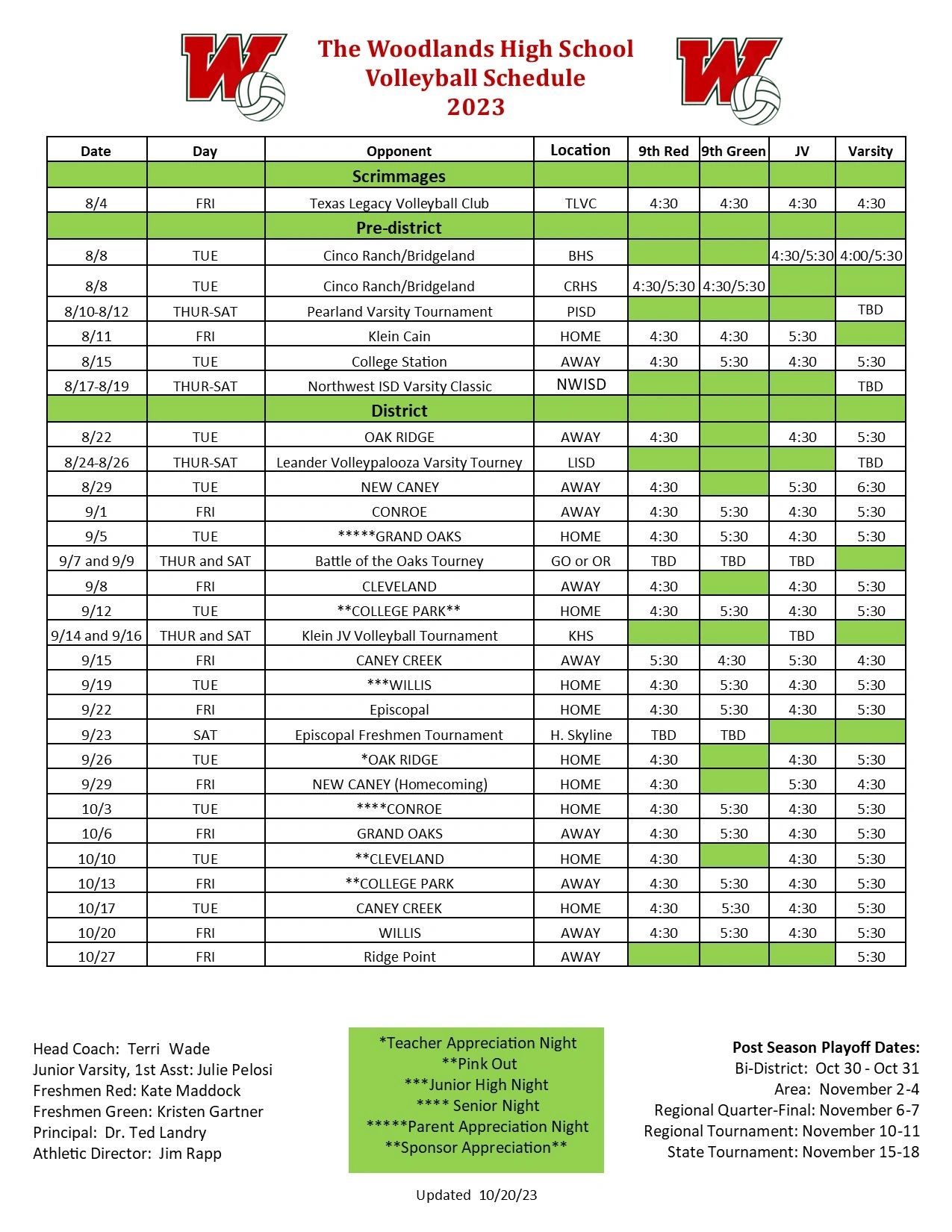 Schedule