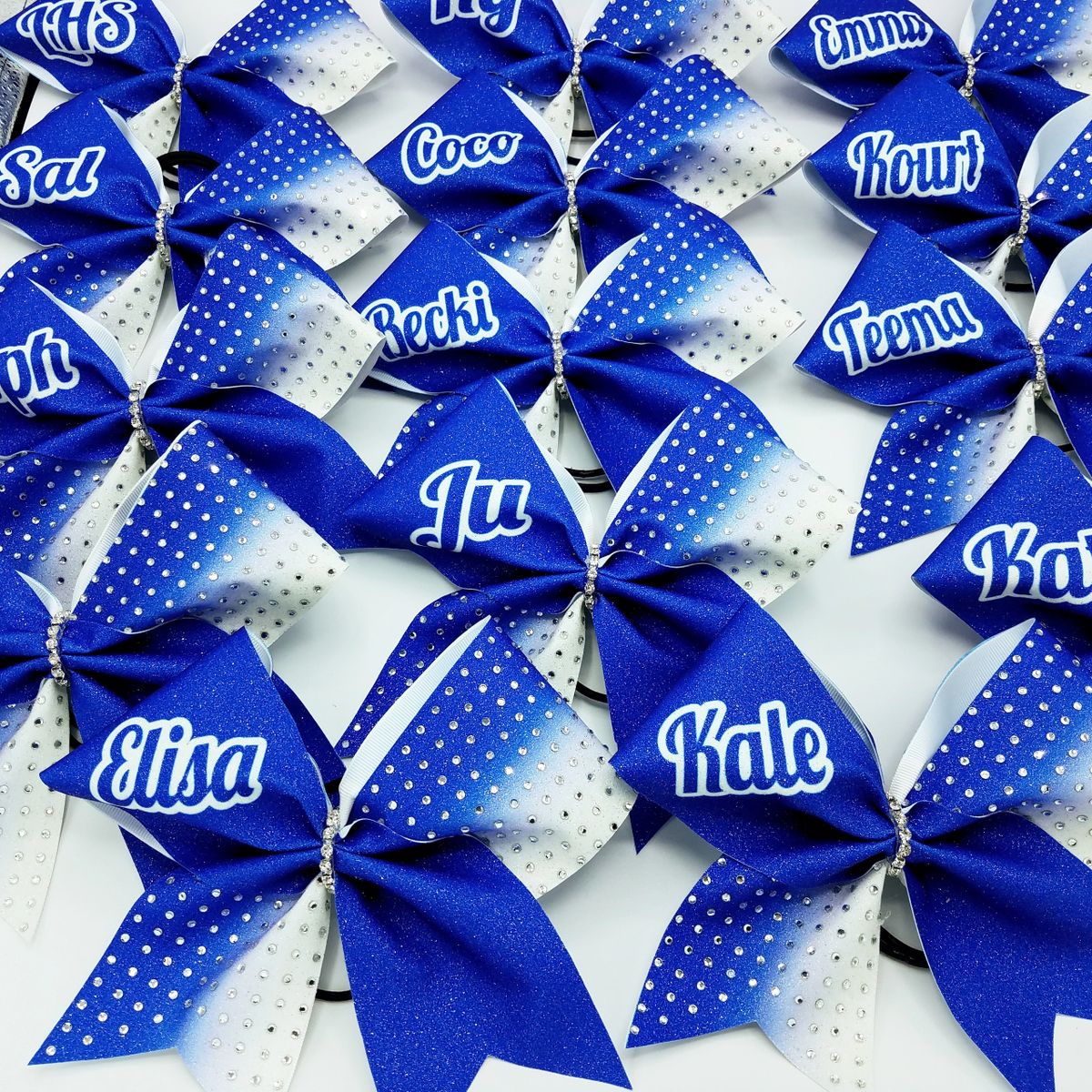 School Team Personalized Rhinestone Cheer Bow - your custom colors