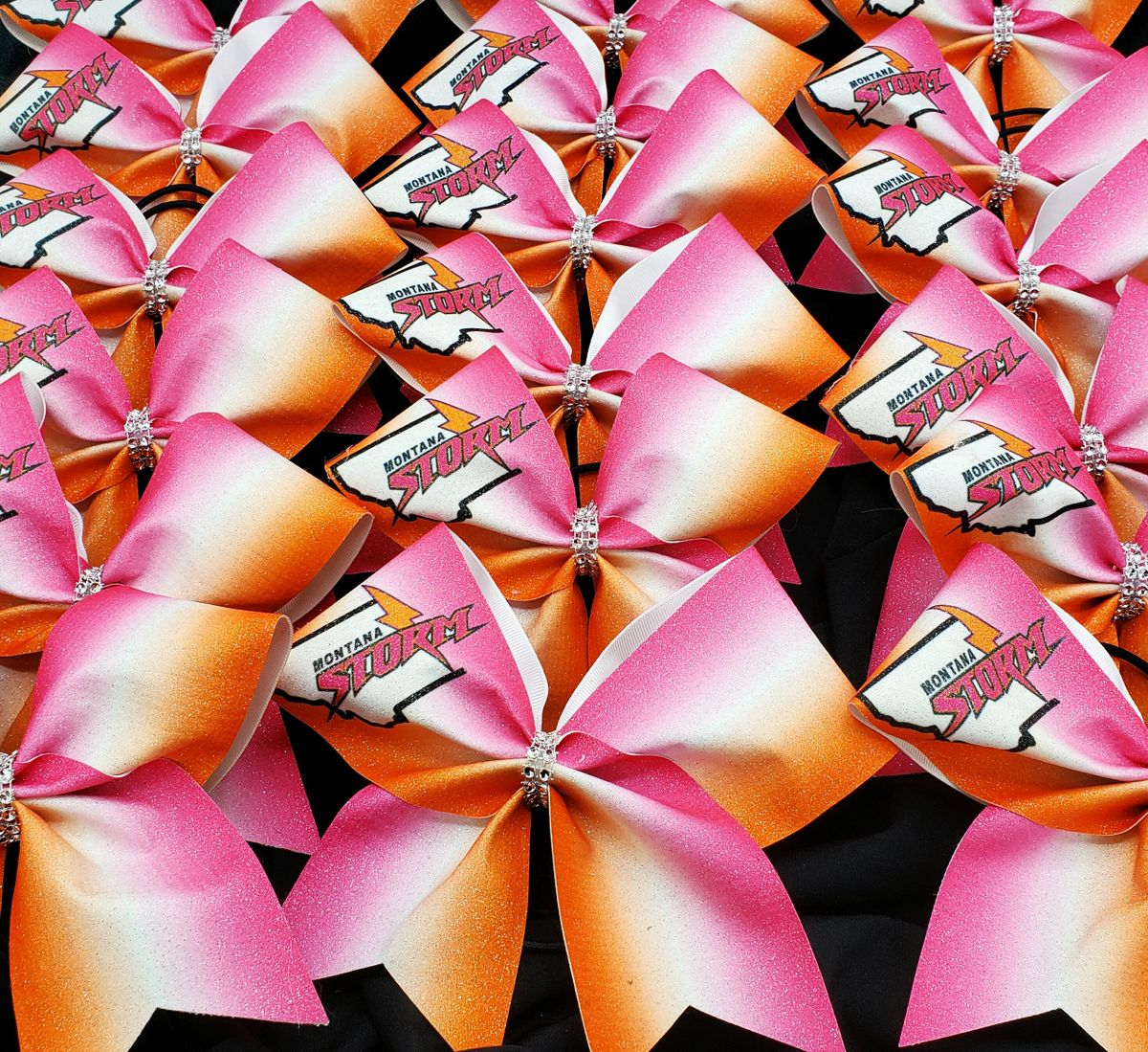 School Team Logo Vertical Ombre Cheer Bow - your custom colors