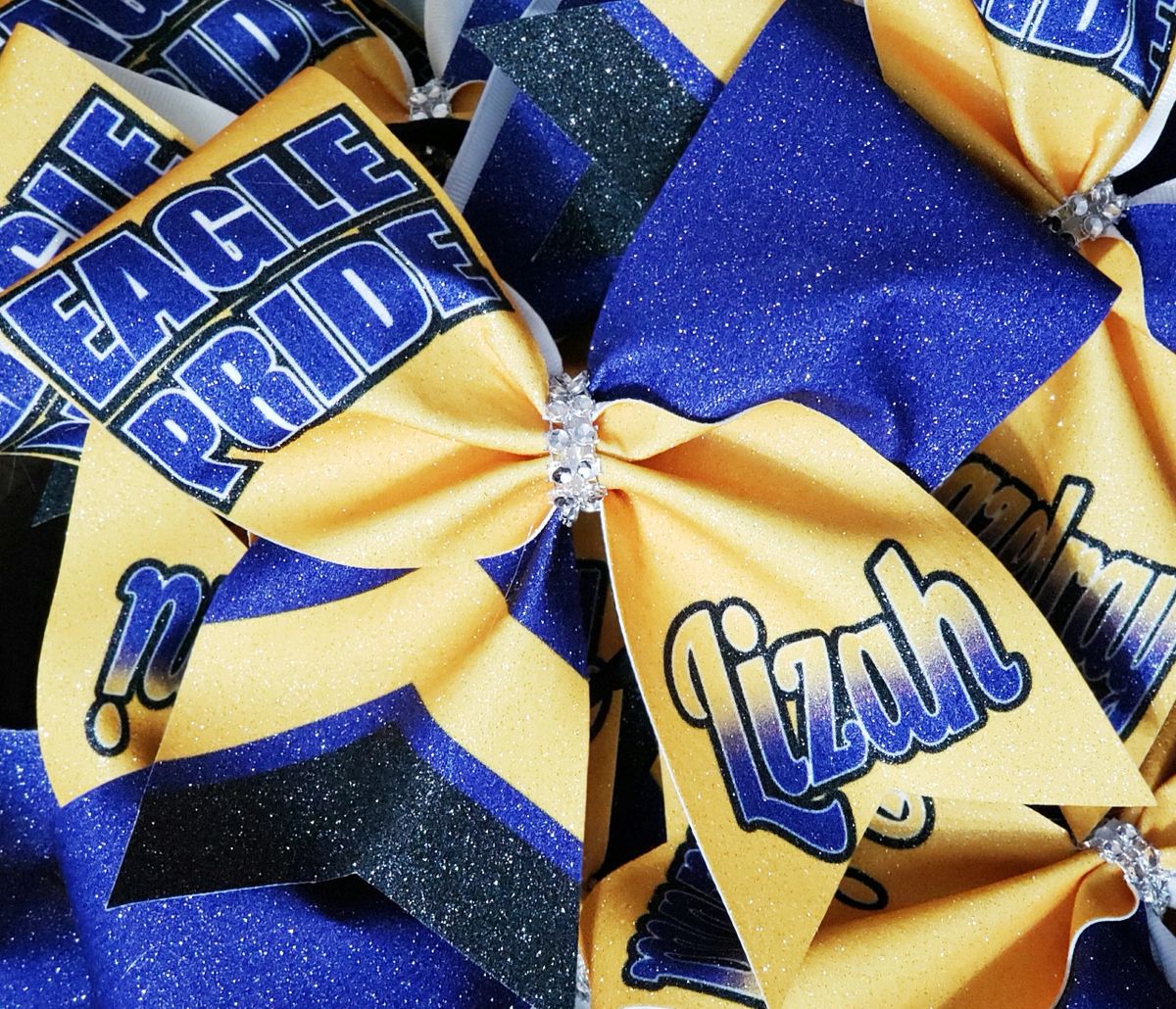 School Team Name Personalization Cheer Bow - your custom colors