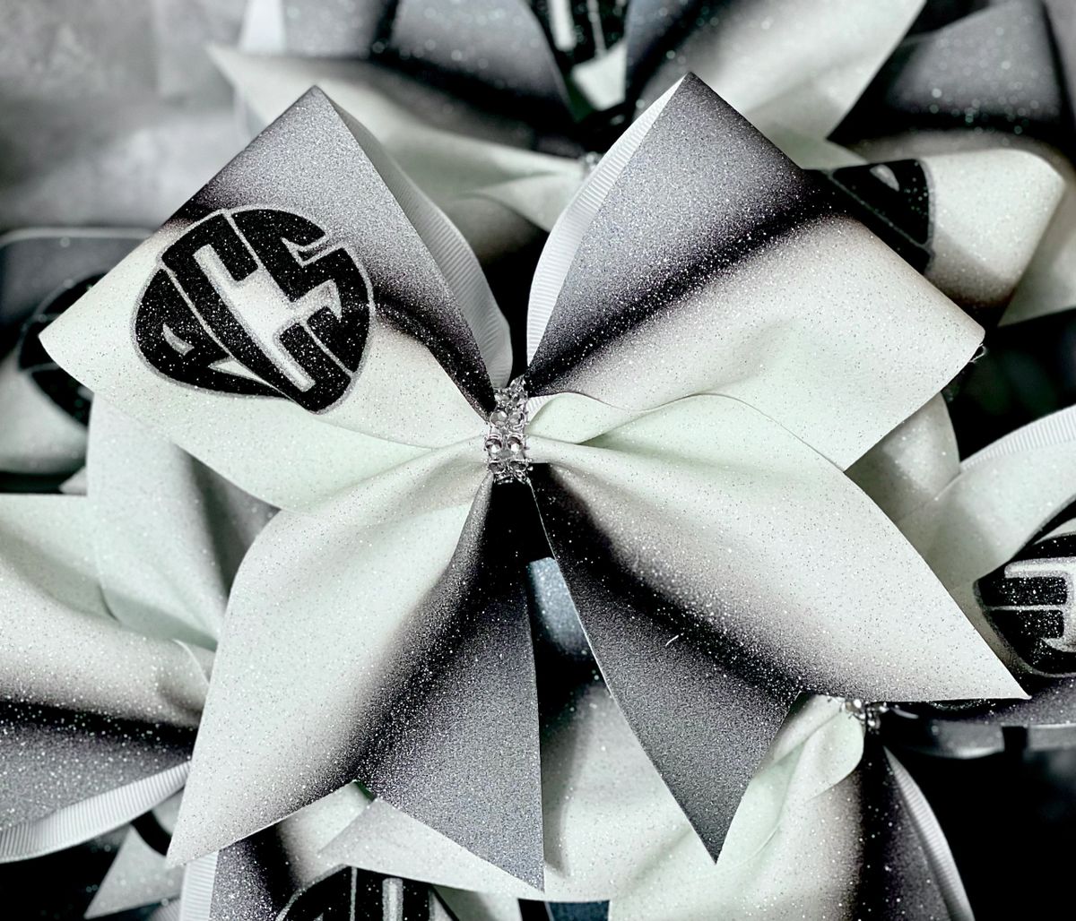 School Team Monogram Ombre Cheer Bow - your custom colors