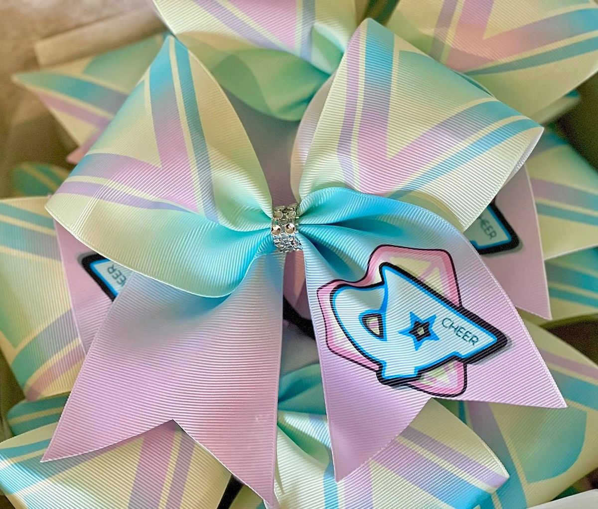 School Team Logo Cheer Bow - your custom colors