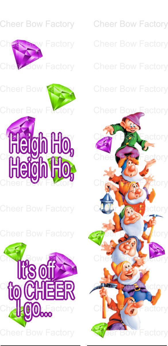 Heigh Ho Heigh Ho Cheer Bow Graphic Sheet
