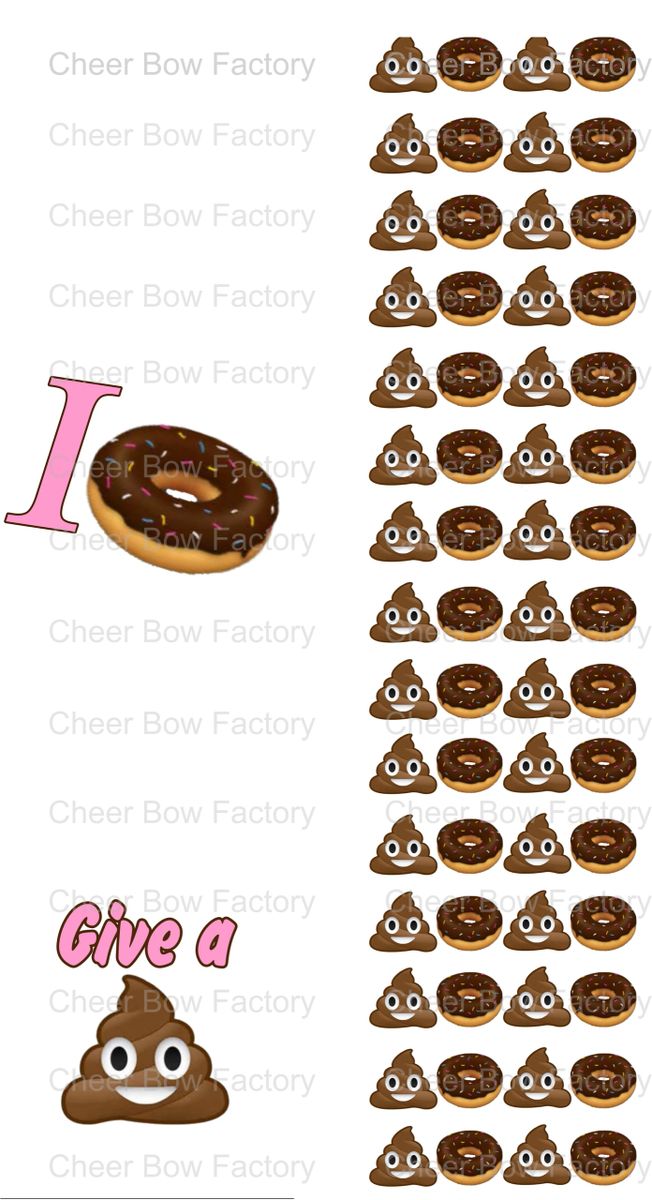 I Donut Give a Poop Emoji Cheer Bow Graphic Download