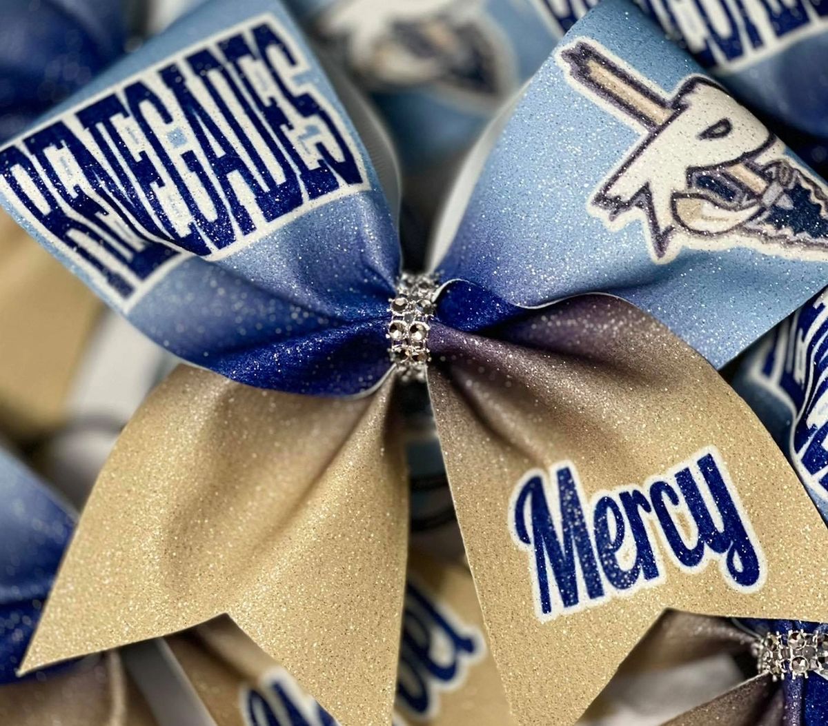 School Team Logo Name and Personalized Cheer Bow - your custom colors