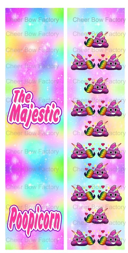 The Majestic Poopicorn Cheer Bow Graphic Sheet