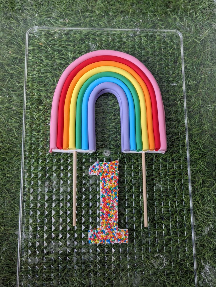 RAINBOW CAKE TOPPER SET