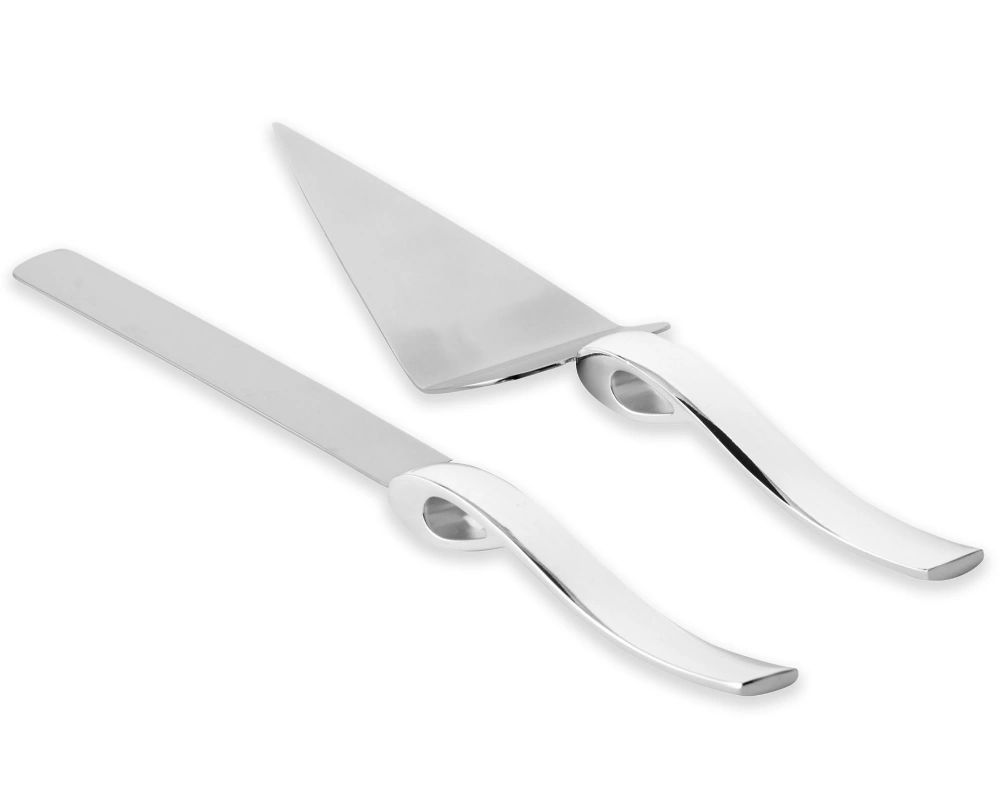 Eden 2-Piece Cake Server Set - Silver