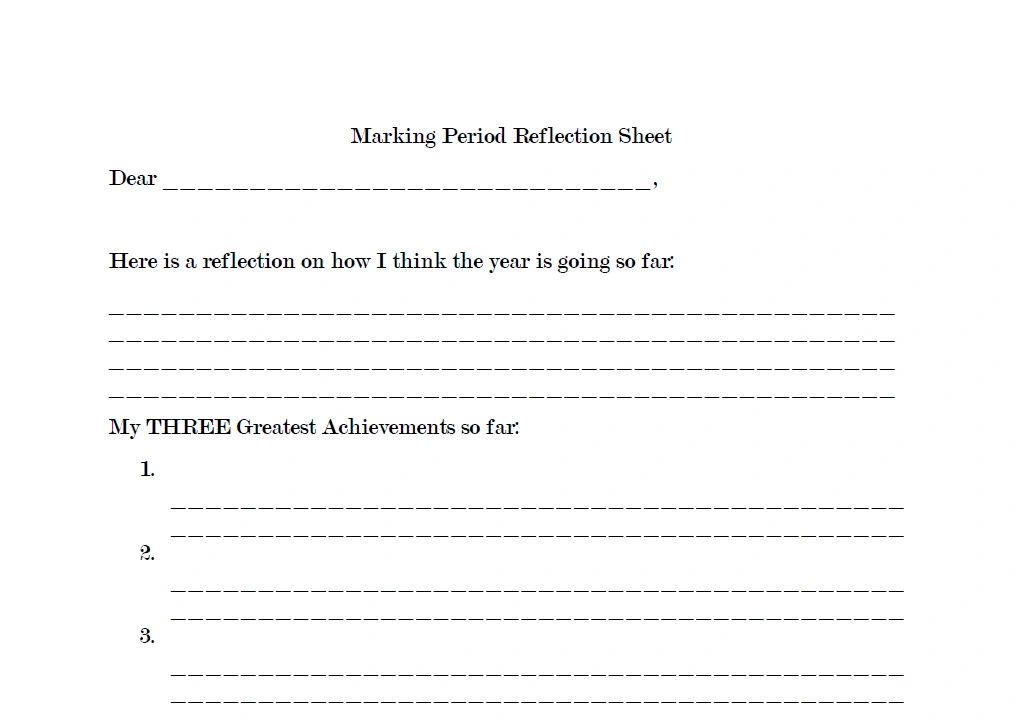 10 Conference Must Dos & Marking Period Reflection Sheet
