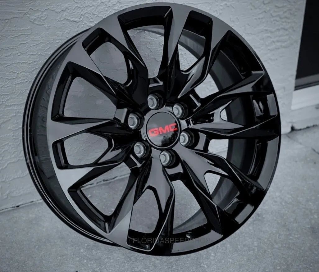 GLOSS BLACK RST WHEELS FOR GMC/DENALI/SIERRA CHEVY SILVERADO/TAHOE 22X9