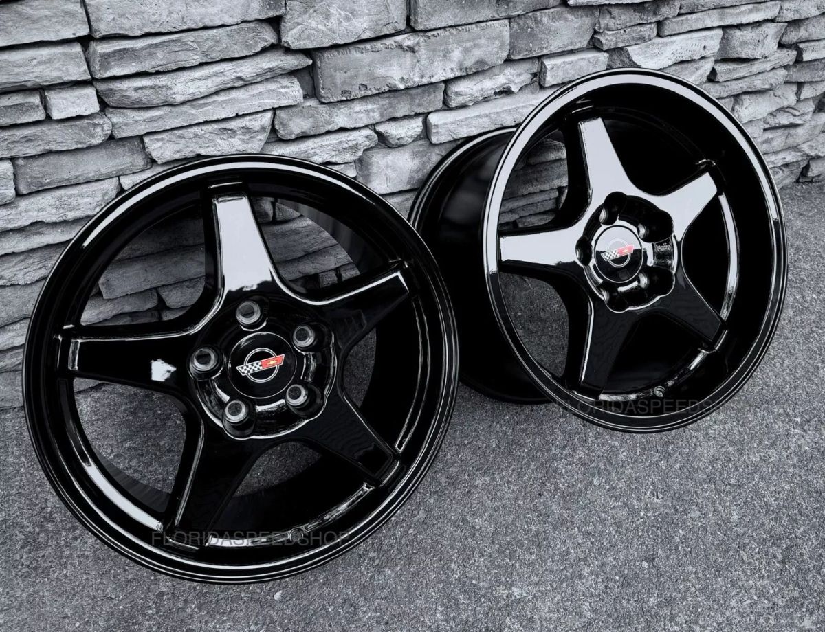 GLOSS BLACK C4 ZR1 CORVETTE WHEELS 17x9.5/17x11
