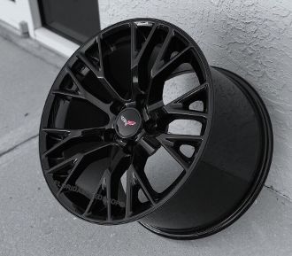 GLOSS BLACK C7 Z06 STYLE WHEELS FOR C6 18/19 COMBO