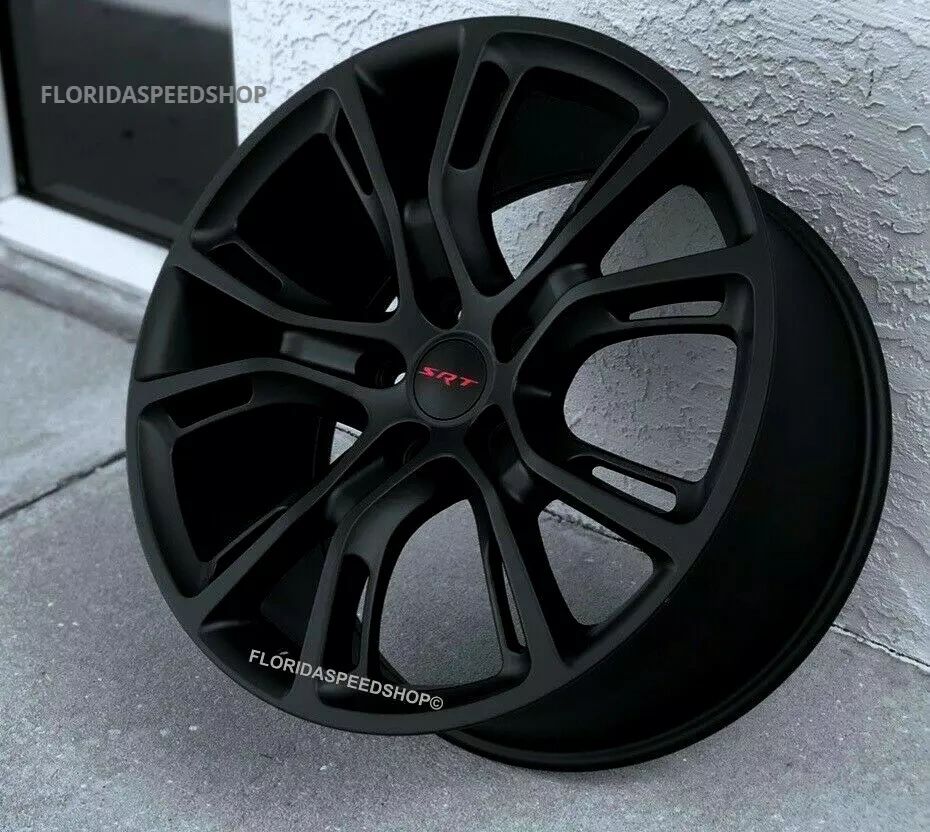 MATTE BLACK SRT8 SPIDER MONKEY WHEELS 20x10" FOR JEEP GRAND CHEROKEE ...