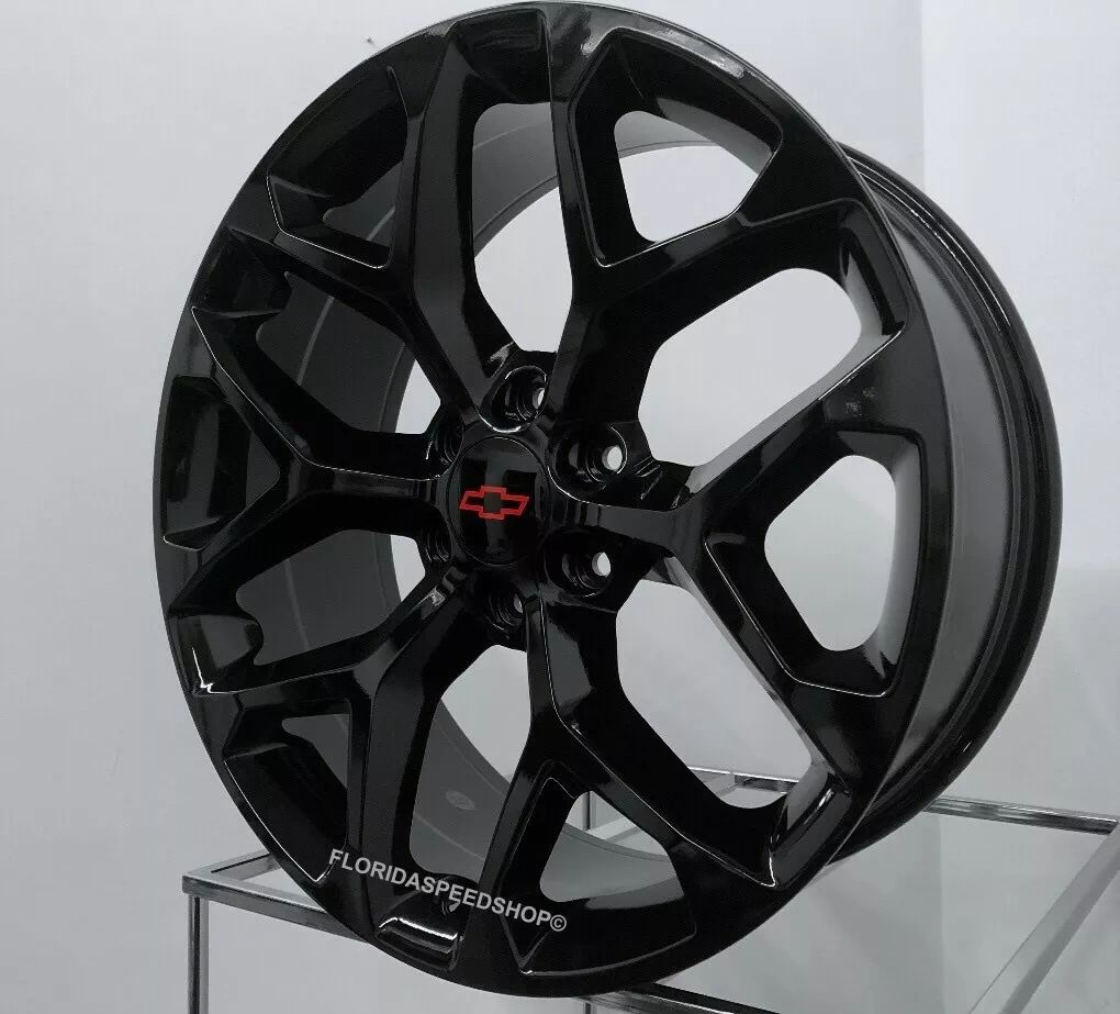 GLOSS BLACK SNOWFLAKE STYLE WHEELS SET 22X9"