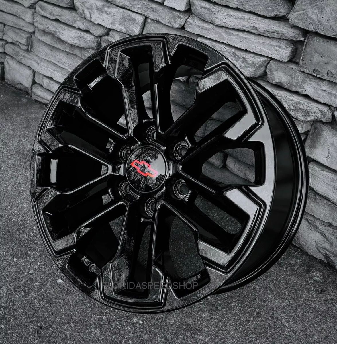GLOSS BLACK ZR2 CHEVY SILVERADO 1500/TAHOE WHEELS SET 20x9