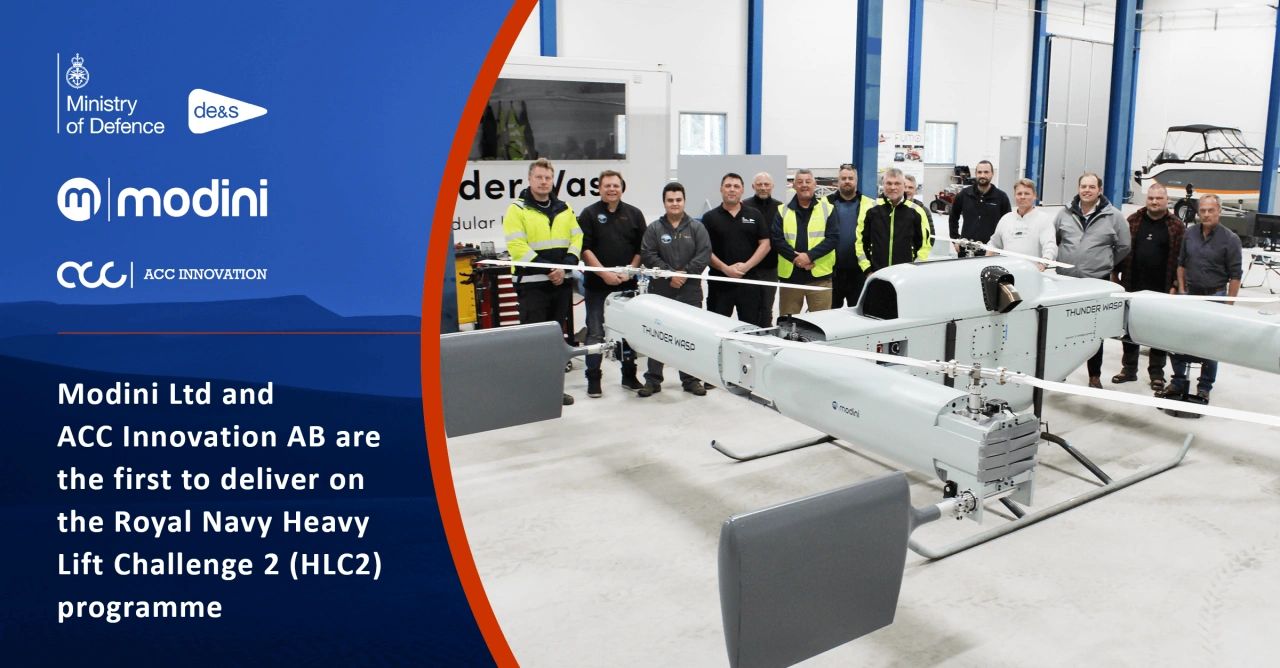 Modini Ltd and ACC Innovation Deliver Heavy Lift Drone for Navy