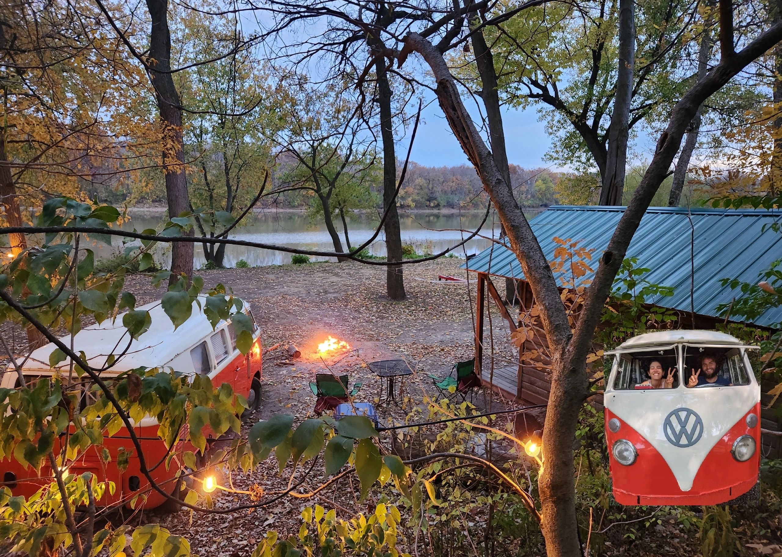 Campsite, Volkswagen Camper Bus - Camp Peace - Waterville, Ohio