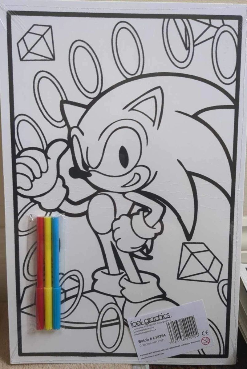Sonic The Hedgehog Velvet Colouring Board
