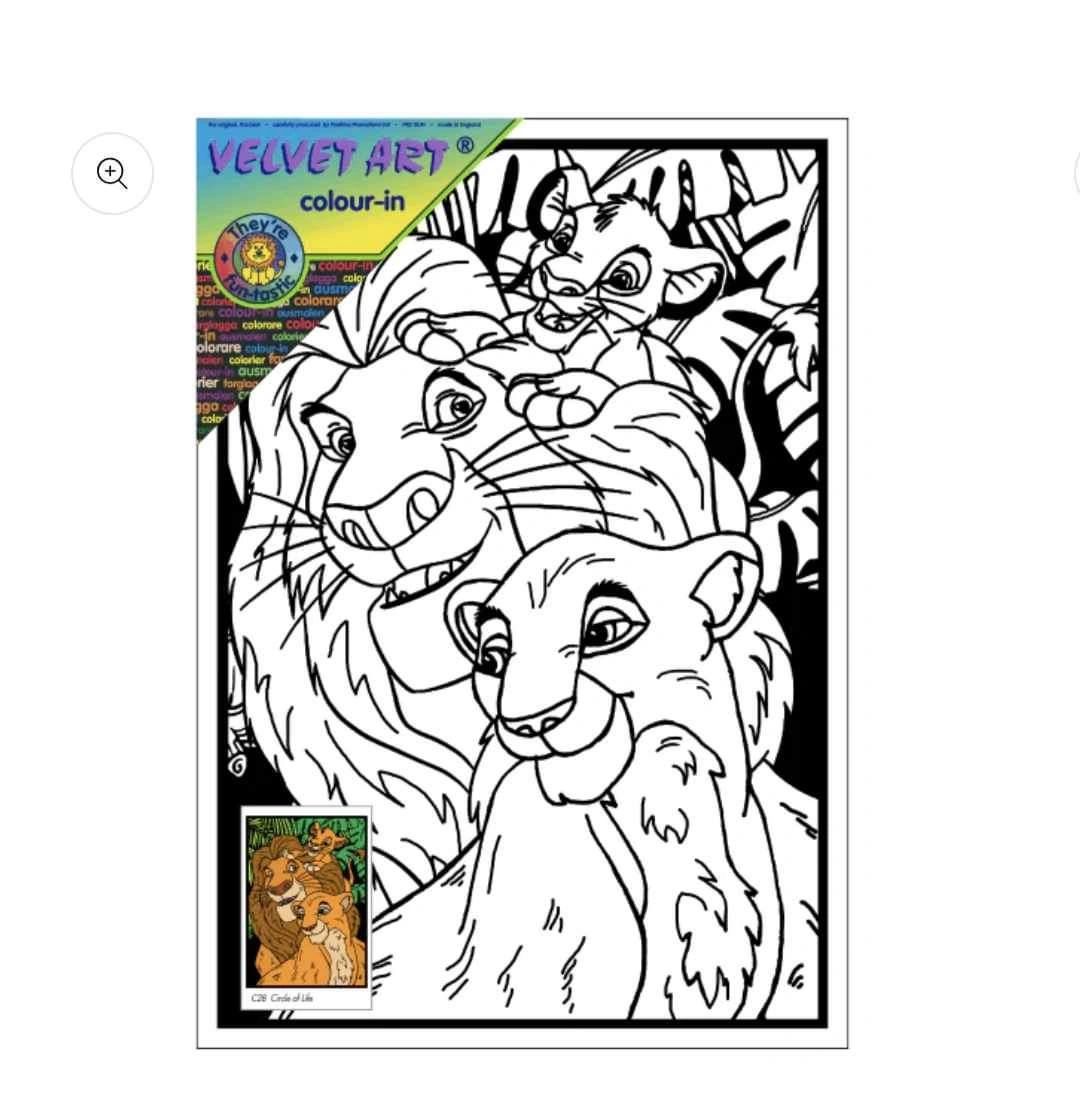 Large Velvet Colouring Art Lion King