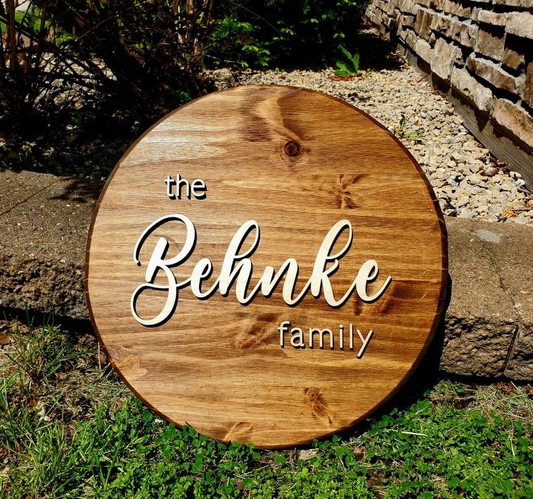 Family Wood Circle Sign