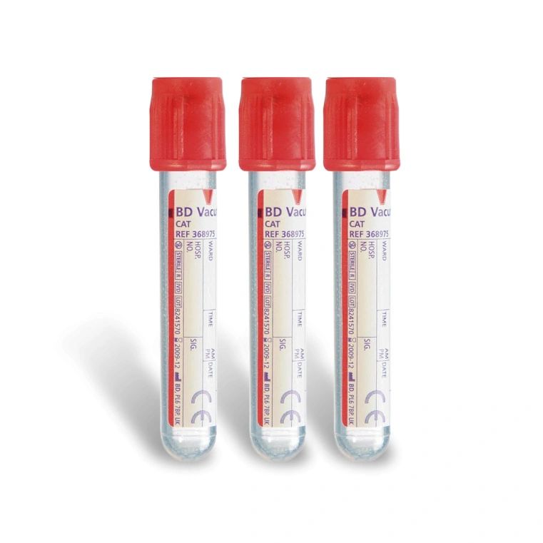 BD Vacutainer Serum Tube, Chemistry, Red, Clot Activator, 4.0 mL, 100/Box